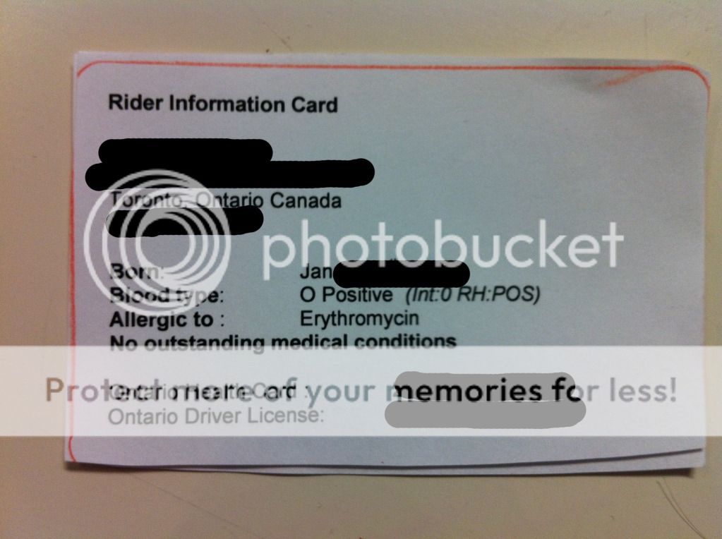 Rider Identification card | StromTrooper