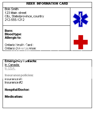 Rider Identification card | StromTrooper